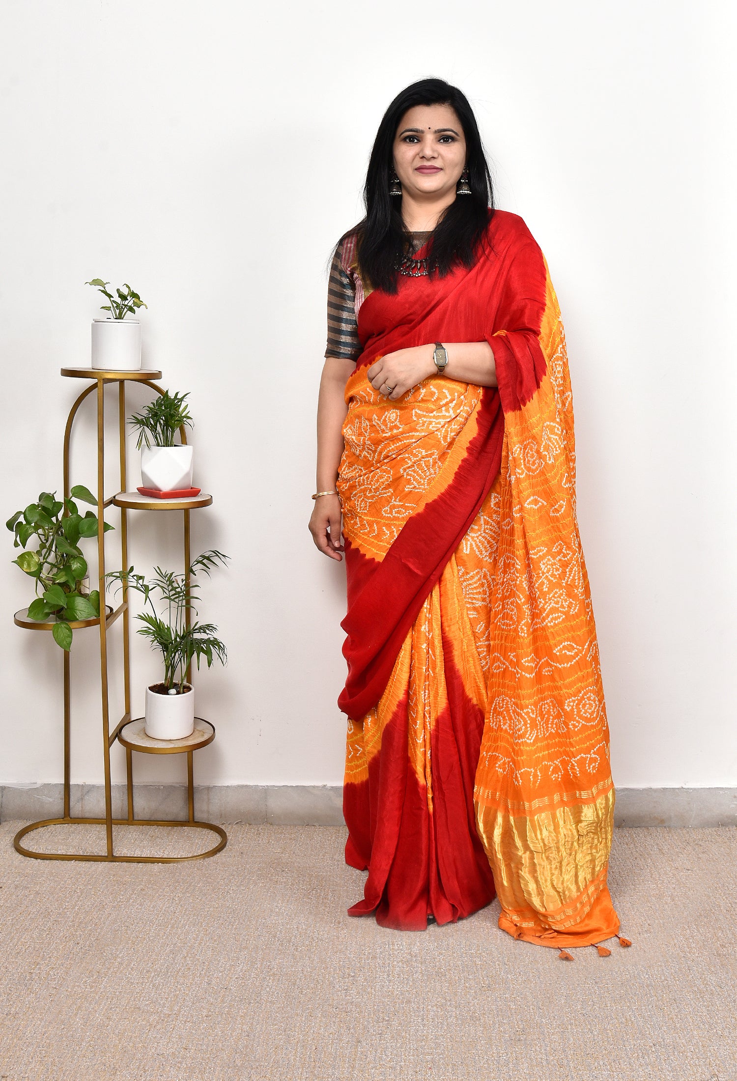 URISHA : RAI BANDHANI SAREE – EkBanni