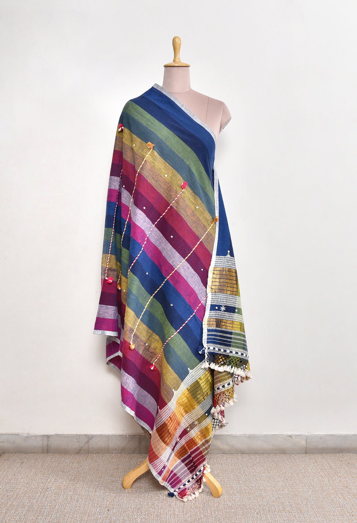 HANDWOVEN KALA COTTON BHUJODI DUPATTA – EkBanni